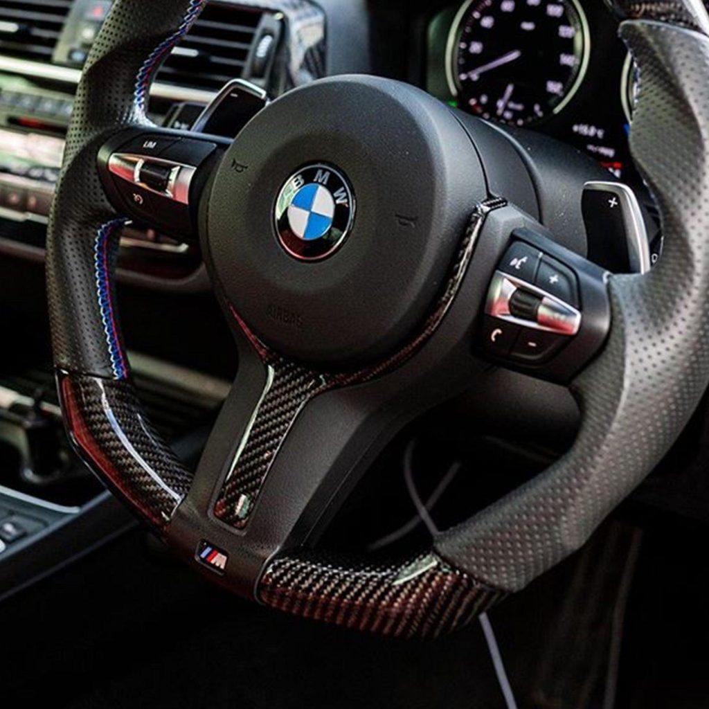 SHFT BMW M Sport Steering Wheel Trim Insert In Gloss Carbon Fibre - Mod ...