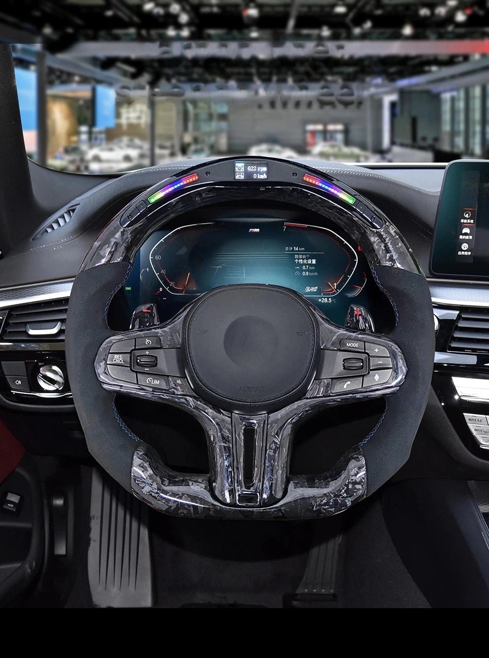 AERO CARBON - BMW G SERIES LED FORGED CARBON STEERING WHEEL W/HEATED ...