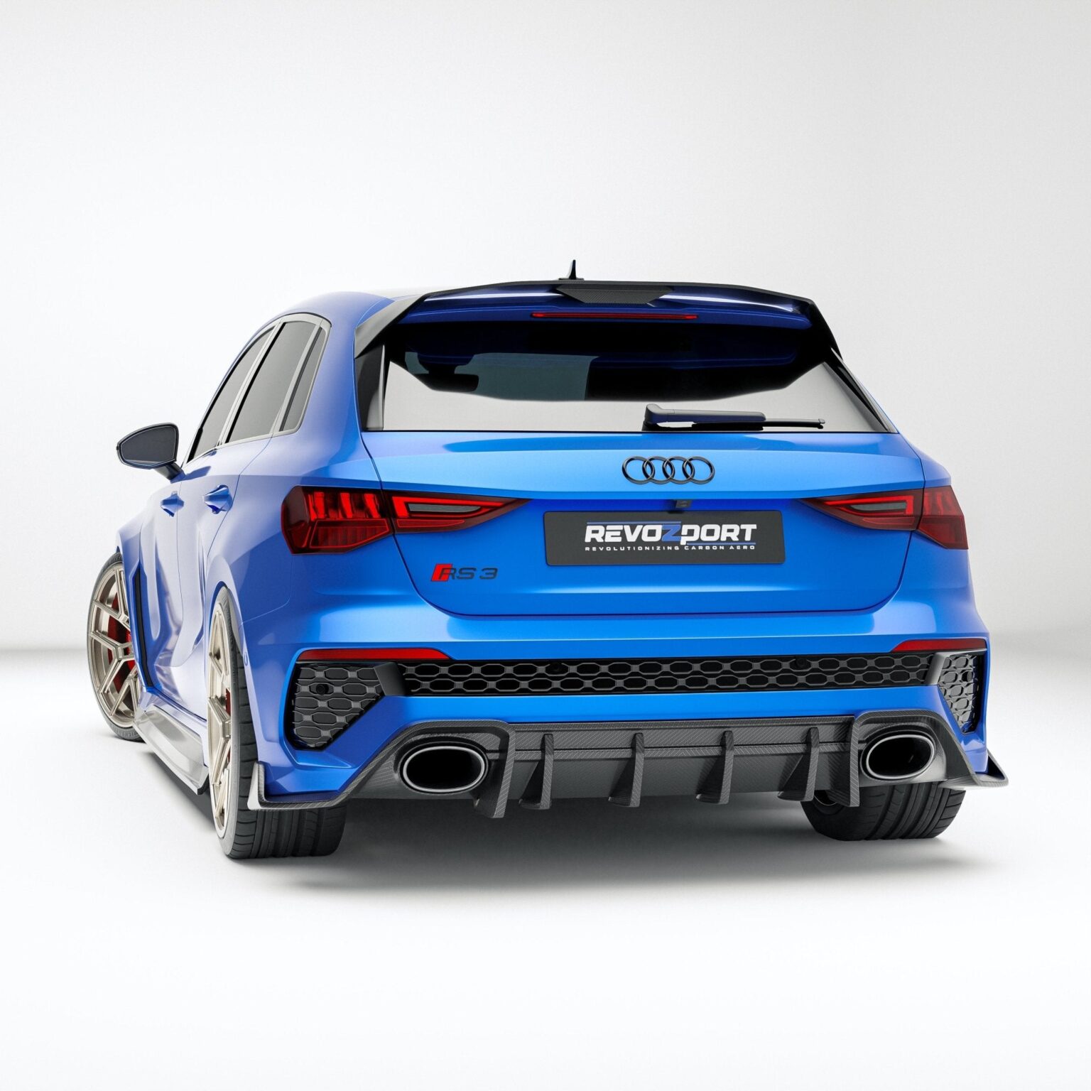 REVOZPORT - AUDI RS3 8Y SPORTBACK DRY CARBON FIBER REAR DIFFUSER - Mod ...