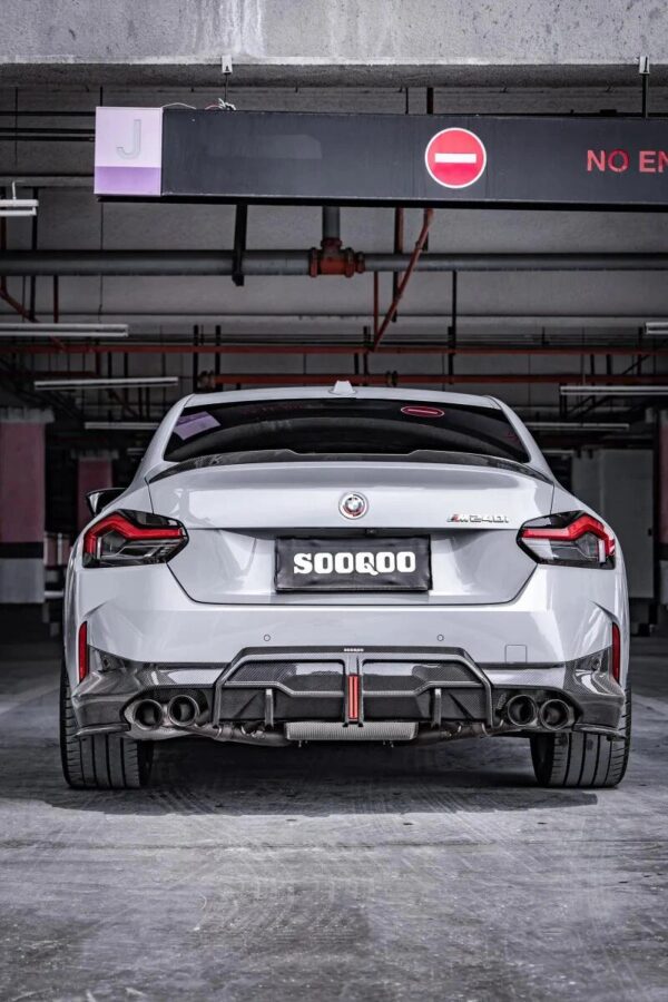 SOOQOO - BMW 2 SERIES G42 / M240I DRY CARBON FIBRE REAR LED DIFFUSER ...