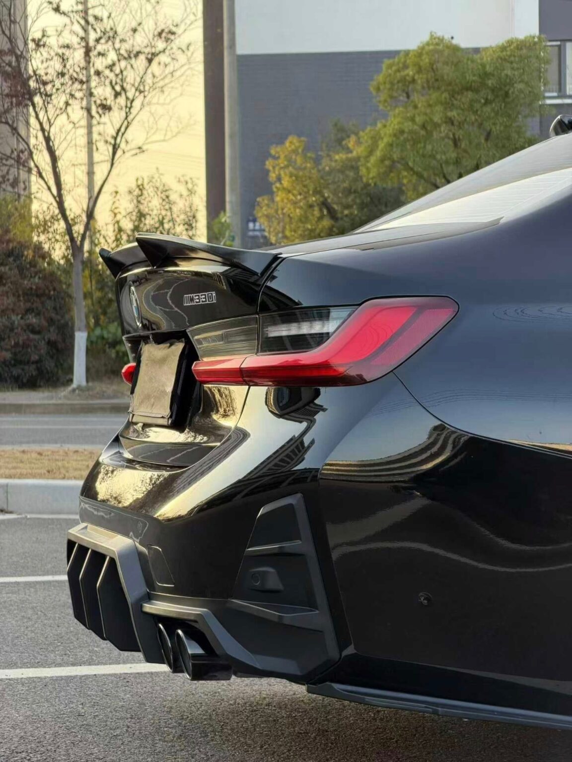 AERO CARBON - BMW 3 SERIES G20 LCI ABS PLASTIC REAR DIFFUSER XG STYLE ...