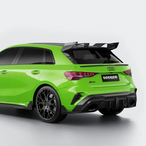 SOOQOO - AUDI RS3 8Y.5 SPORTBACK FACELIFT DRY CARBON FIBER REAR LED ...